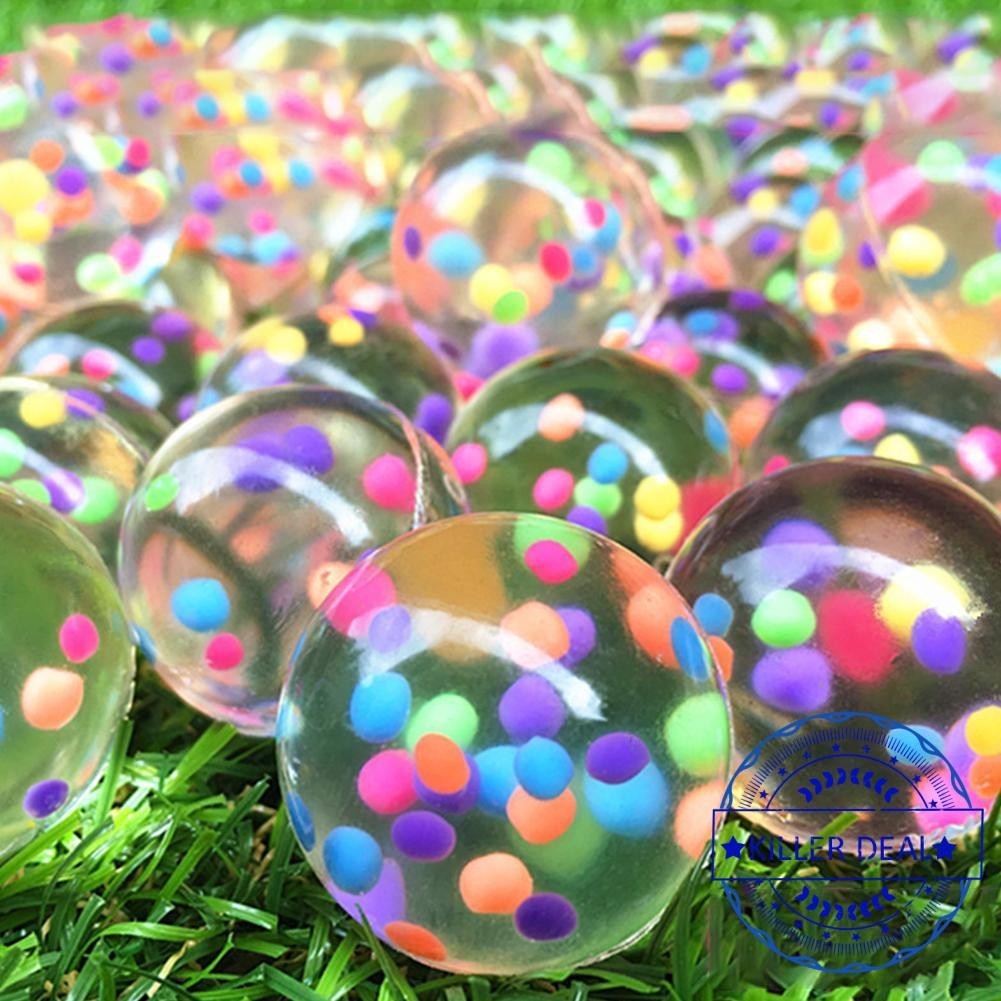 Colorful Elastic Ball Transparent Bouncy Ball Classic Bounce Relief ...