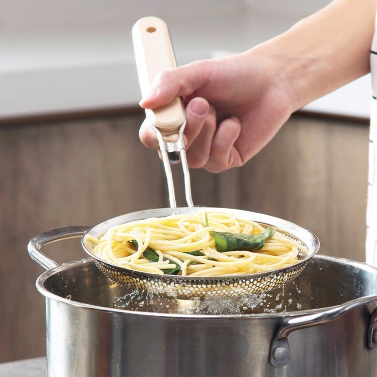 Perforated Frying Sieve & Hot Pot with Long Handle, large size, long ...