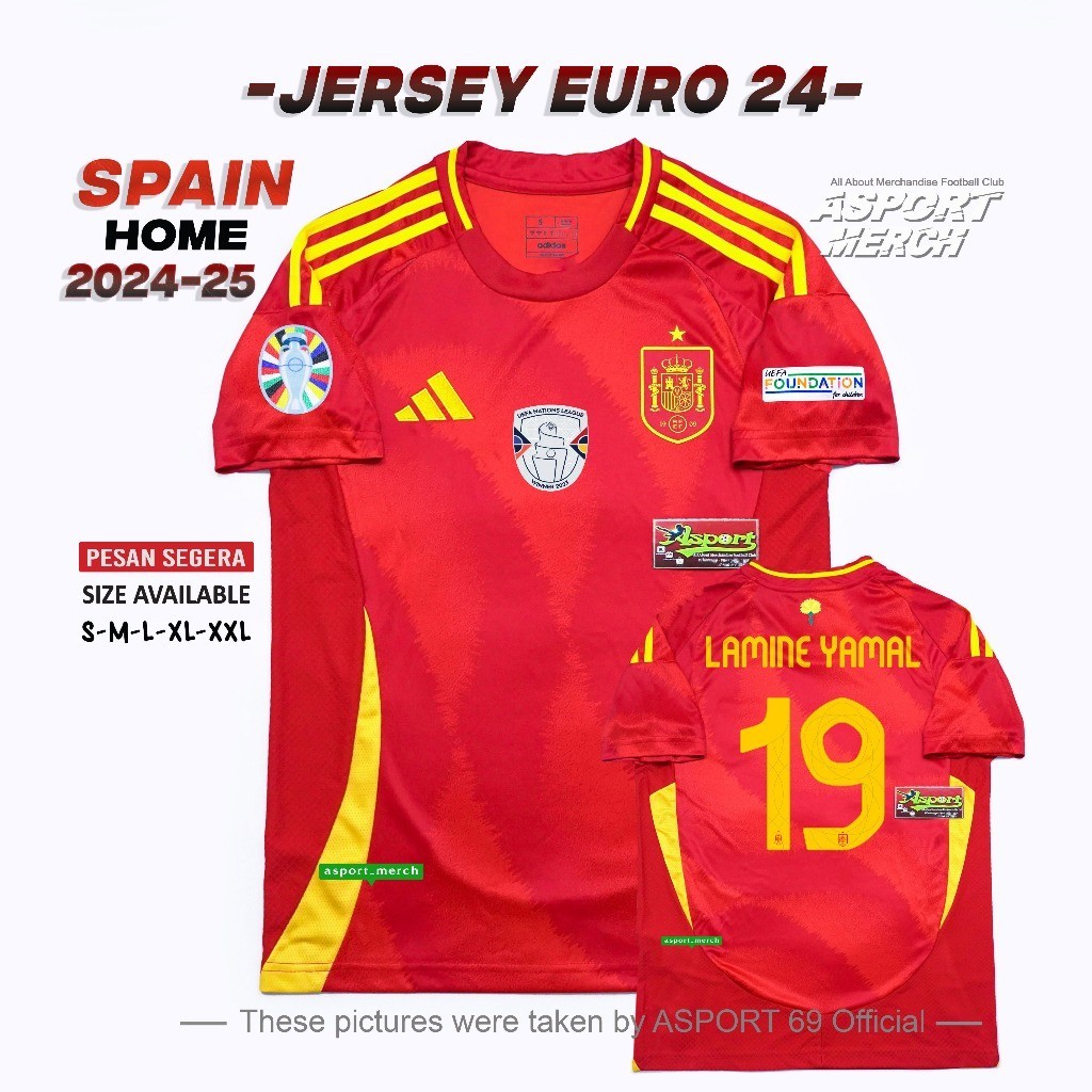 Spain FOOTBALL JERSEY HOME EURO 2024 2025 SPAIN JERSEY HOME WINNER 24 ...