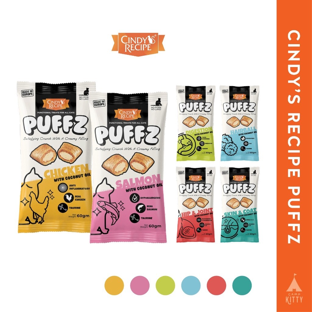 Cindy's Recipe Puffz 60g, Cat Treats | Cat Snacks | Cat Biscuit ...