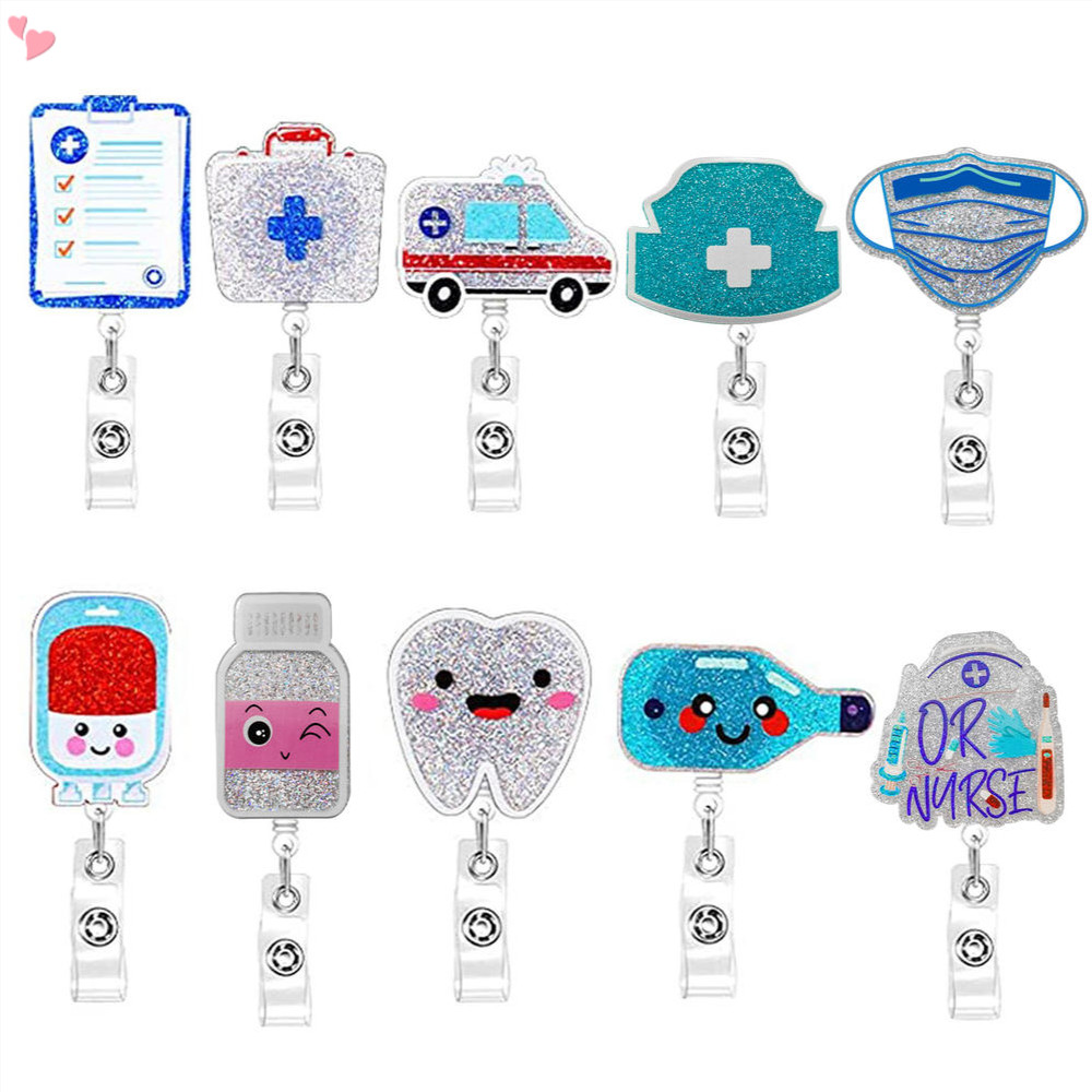 Acrylic Ambulance Teeth Badge Reel Retractable with ID Clip Funny ...