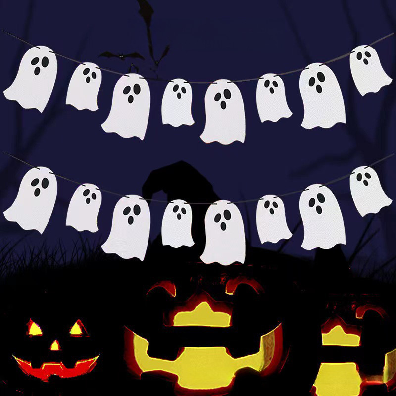 Halloween Banner Halloween Ghost Hanging Flag Decoration Banner ...
