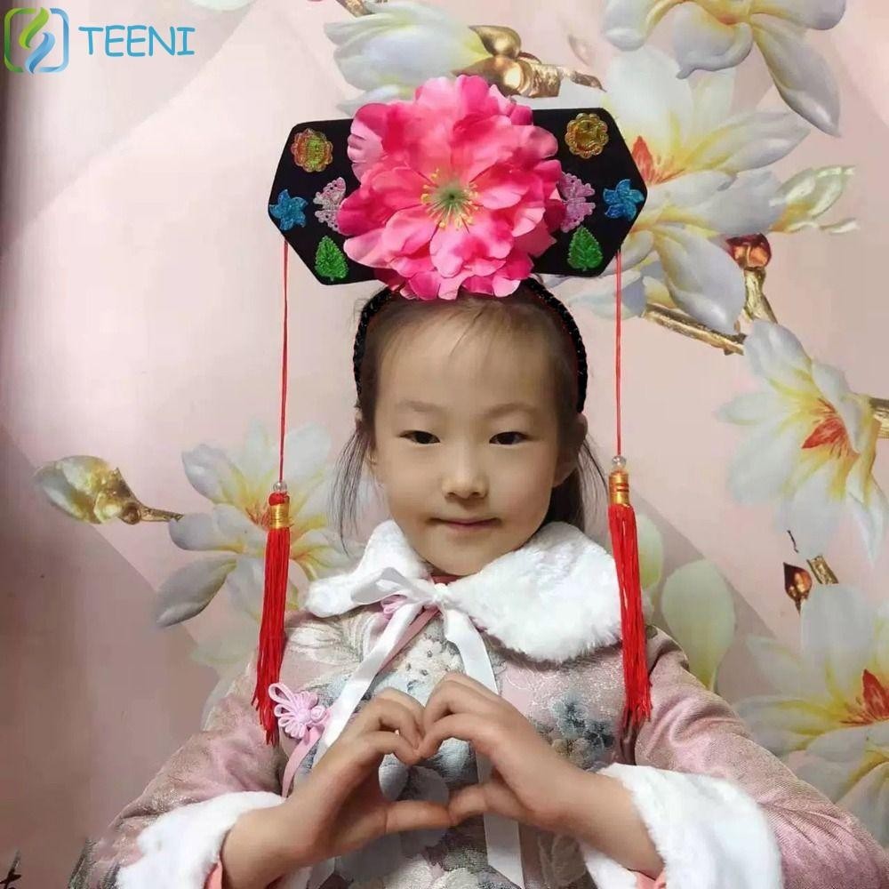 TEENI Chinese Style Hair Hoop, Leaf Sun Hanfu Flower Headband, Funny ...