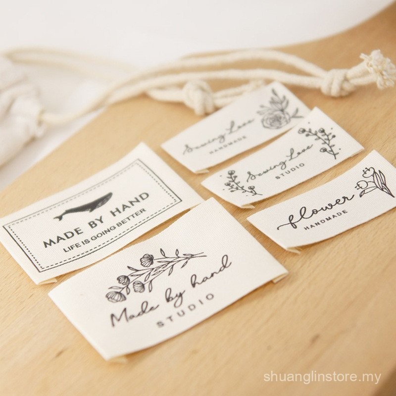 Label kain aksesori pakaian penentukuran kain kapas penuh, label ...