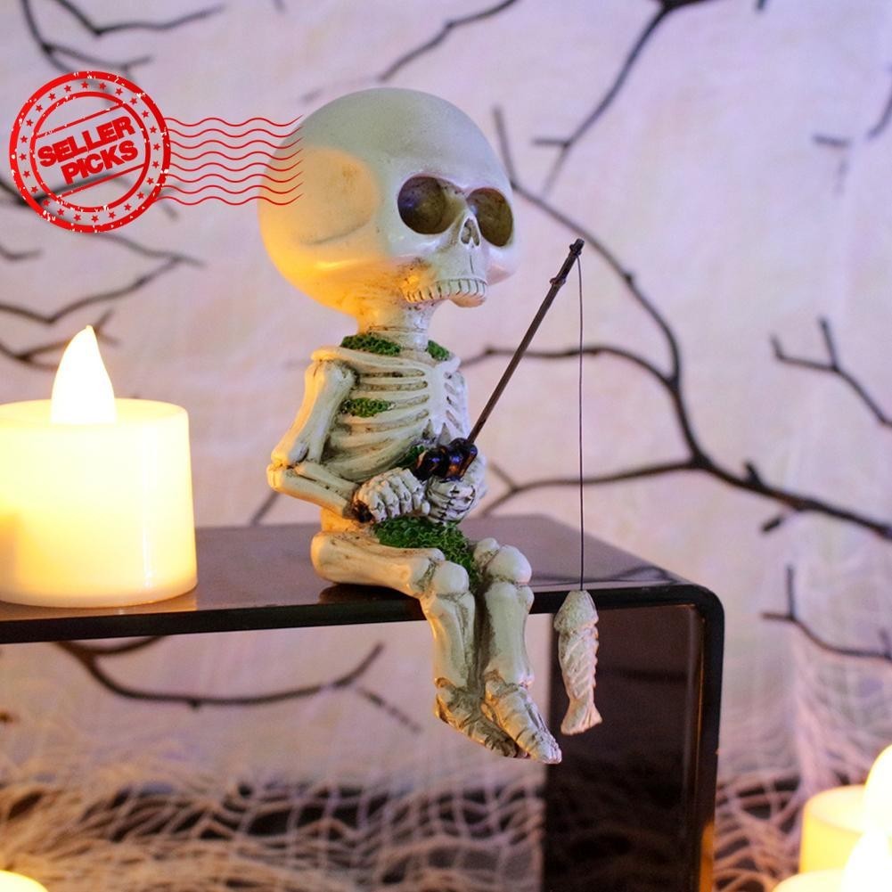 Halloween Movable Skeleton Fake Human Skull Bones Halloween Horror ...
