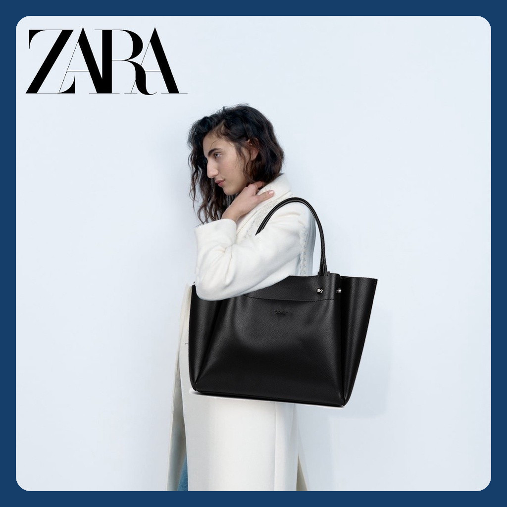 ZARA Women's Tote Bag New Academy Style Handbag Large Capacity One ...