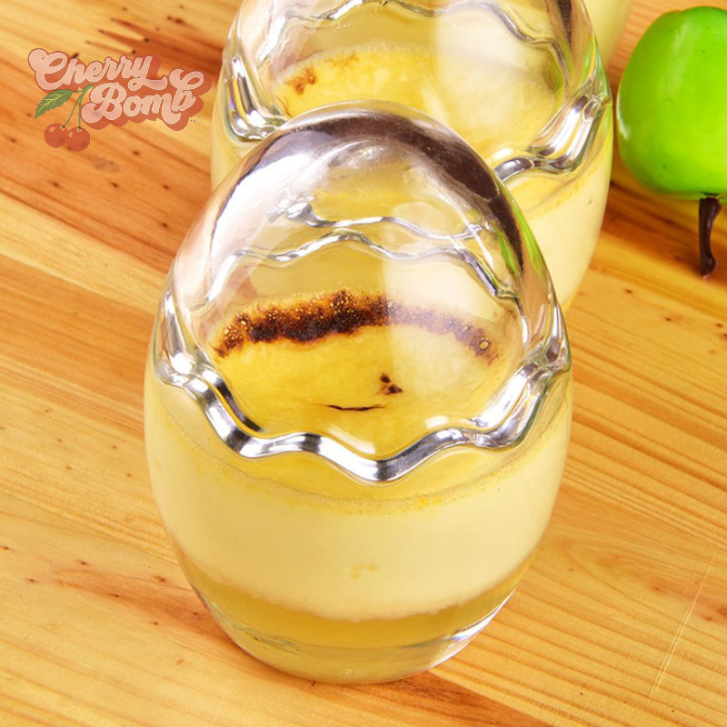 (Cherry Bomb) Egg Shell Pudding Cup Lead Free Glass Ice Cream Mousse ...