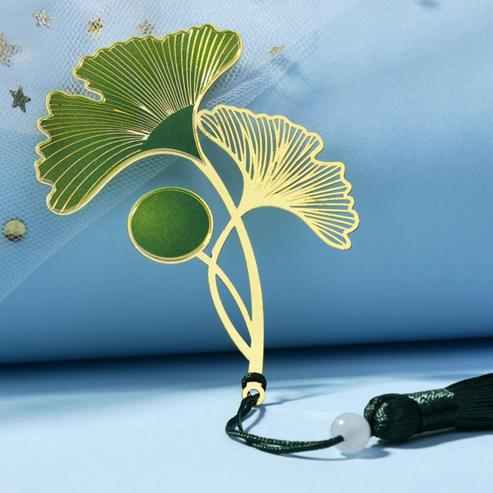 Metal Chain Bookmarks, Gold and Color Cutout Botanical Bookmarks for ...