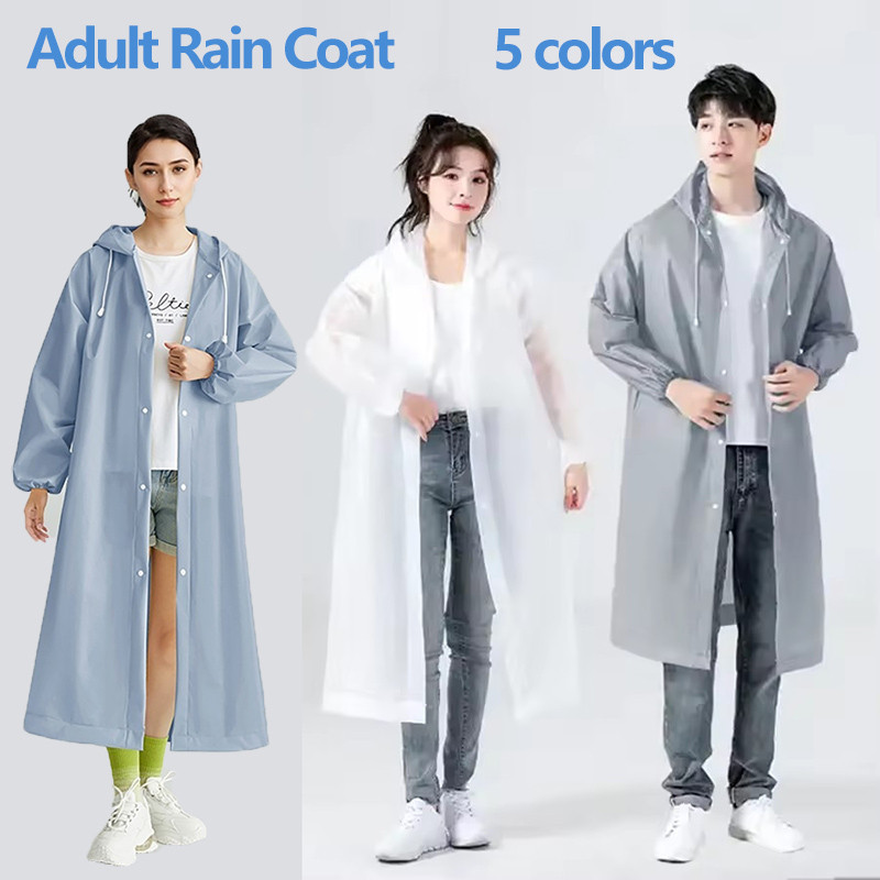 Adult Rain Coat Outdoor Travel Recycled Waterproof Rainwear EVA Rain ...