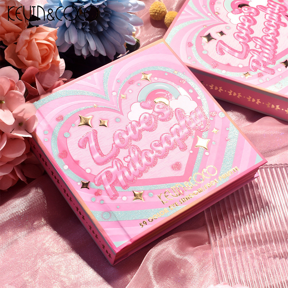 59 Color Eyeshadow Set Three-Layer Foldable Flip Book Blush-Highlight ...