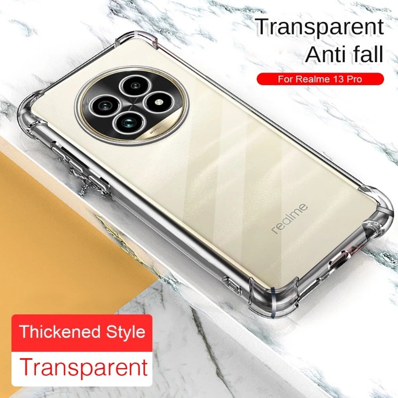 For Realme 12X 13 12 Pro Plus 5G 4G Transparent Airbag Phone Case Full ...