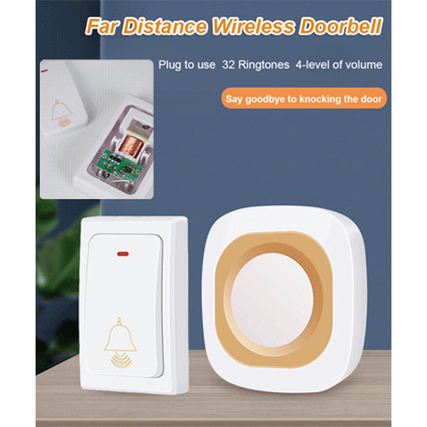 Doorbell for the Elderly Remote Control Long Distance Doorbell Battery ...