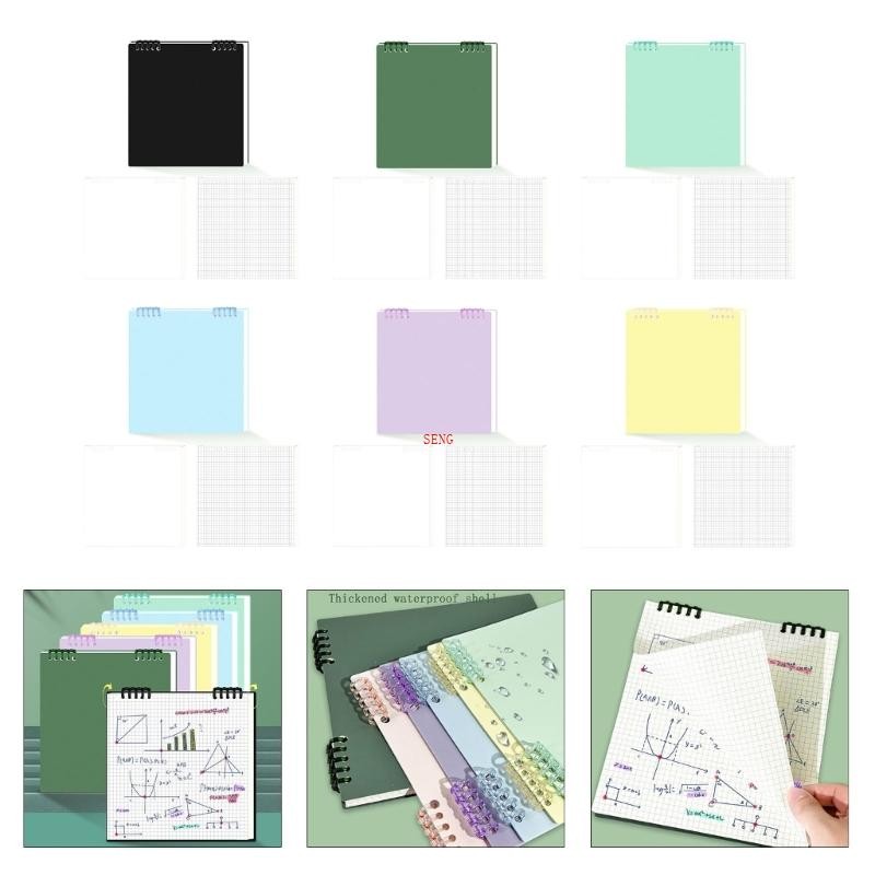 seng Refillable Binder Notebook 120 Pages Gridded Binder Journal ...