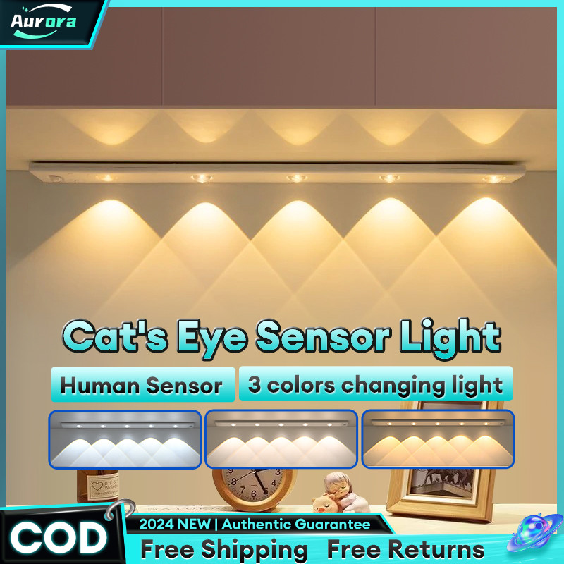 Cat Eye Light Strip 3 Color Dimmable LED Desk Lamp Motion Sensor Light ...