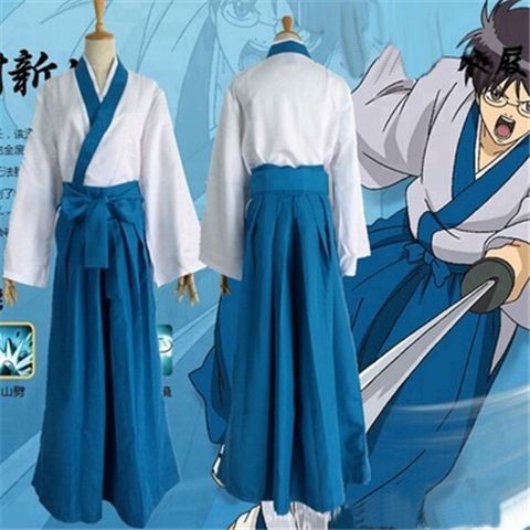 Sweet Anime Costume Gintama Shimura Shinya COS Costume Kimono Kendo ...