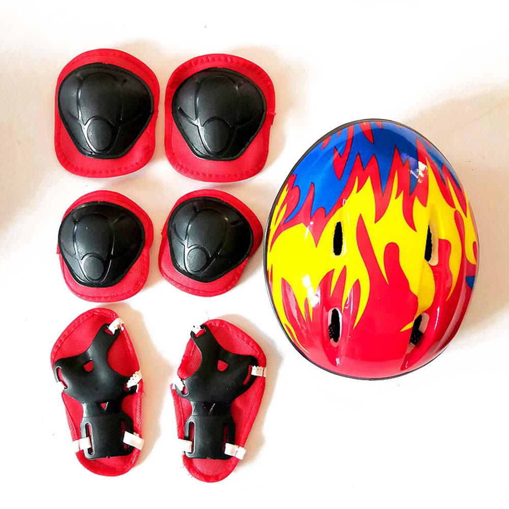 7PCS Self-Propelled Roller Skating Helmet Protective Gear Seven Riding ...