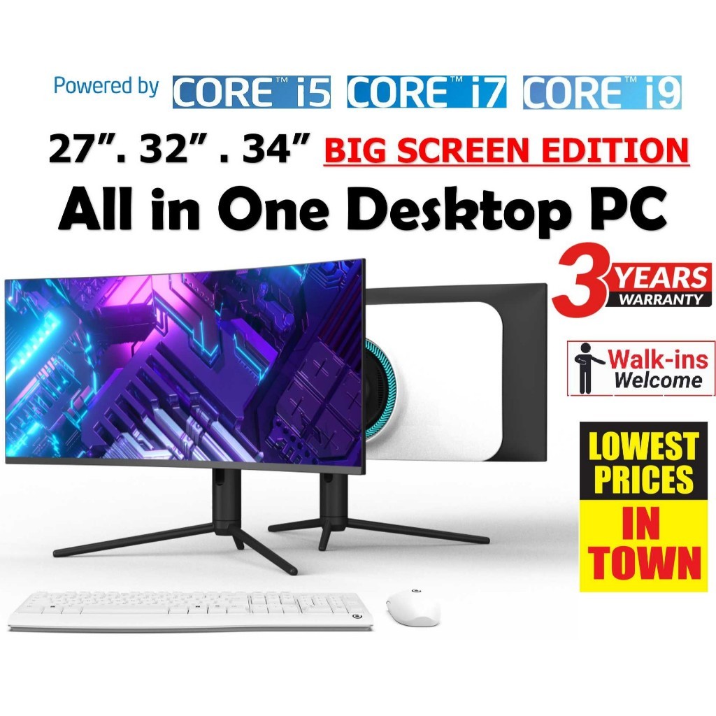 Big Screen Edition 27“ 32" 34" All in one Desktop pc All in one ...