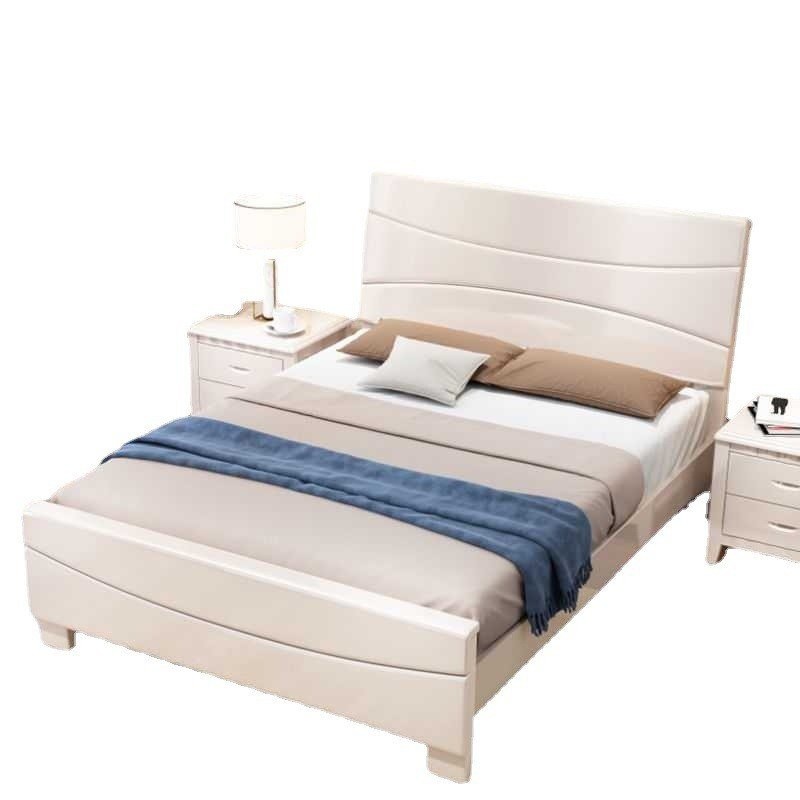 Katil kayu pepejal Cina moden 1 meter 1.2 meter katil 1.5 meter bilik ...