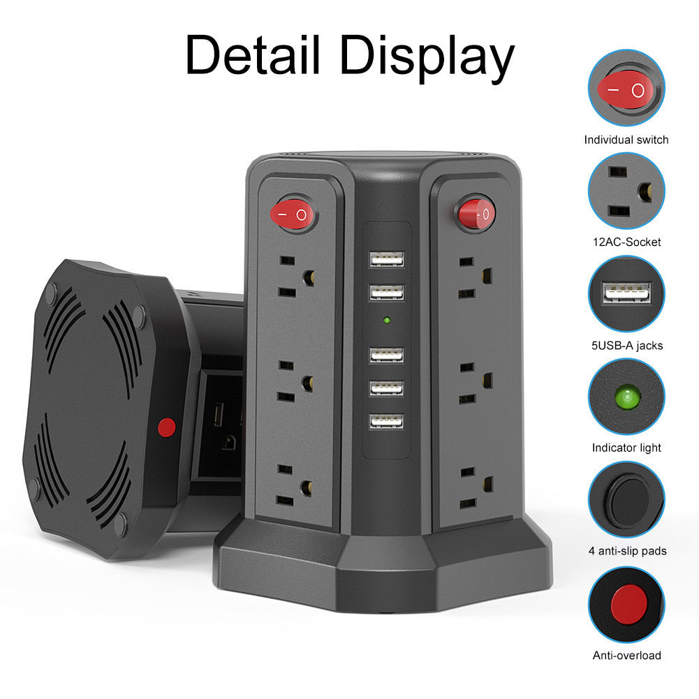 [Ddouble.my] US Multi Plug Socket Power Strip 1.8m Extension Cord with ...