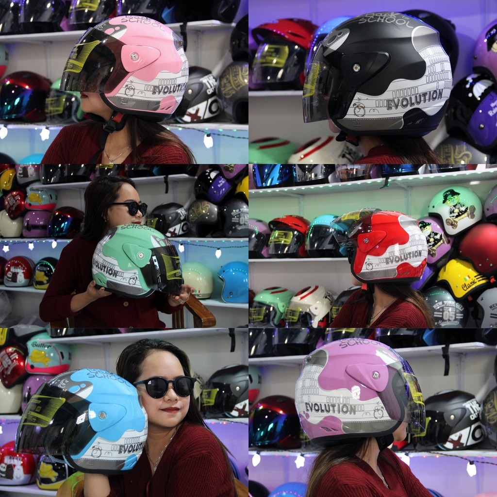 EVO R - EVOLUTION ADULT HELMET BACK TO SCHOL MOTIF SIMILAR TO GM EVOLUTION SERIES HALF FACE ...