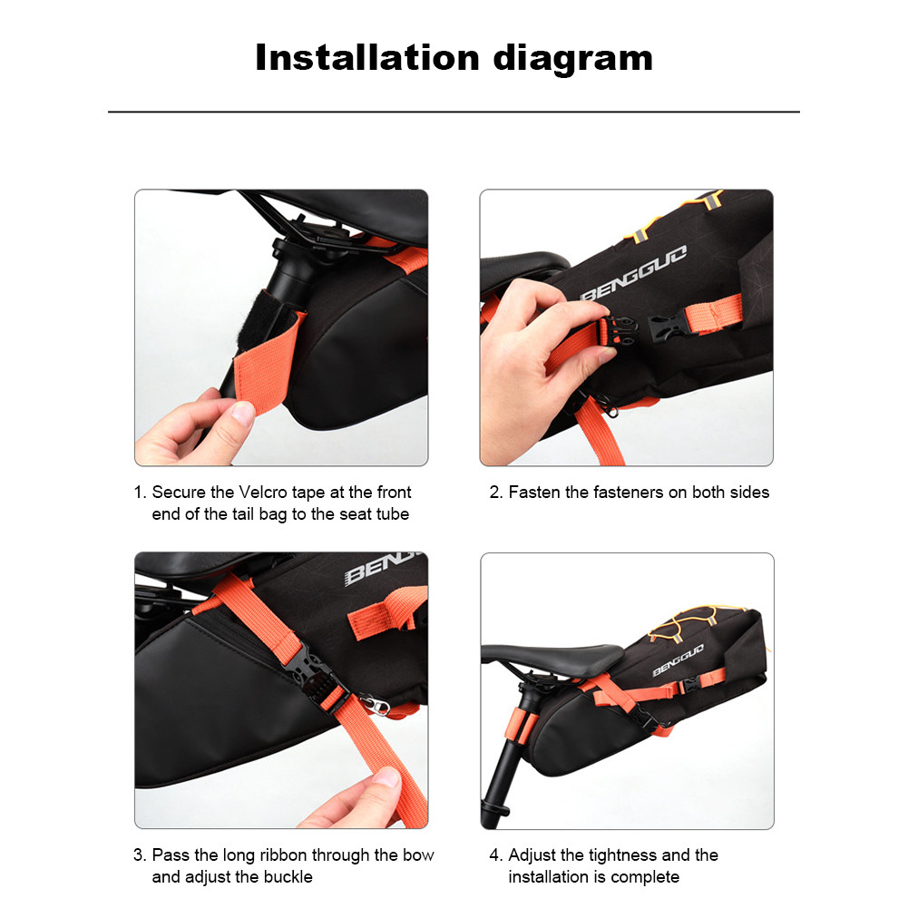 10L Bike Saddle Bag Bike Panniers Waterproof Under Seat Bike Bag Rear ...