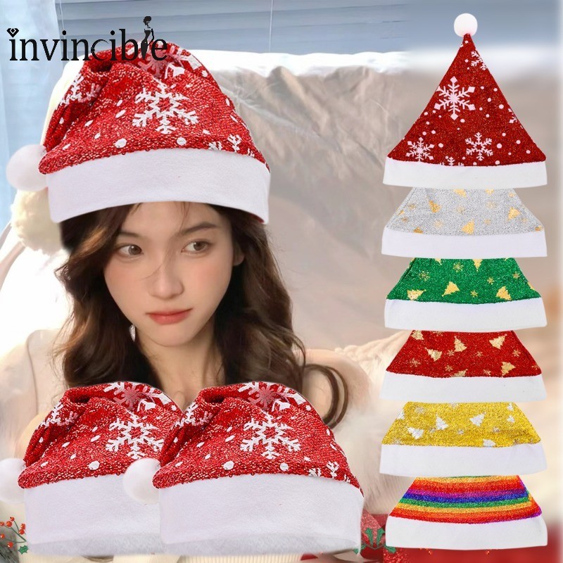 Merry Christmas Adult Kids Santa Claus Hat - Multicolor Soft High-End ...