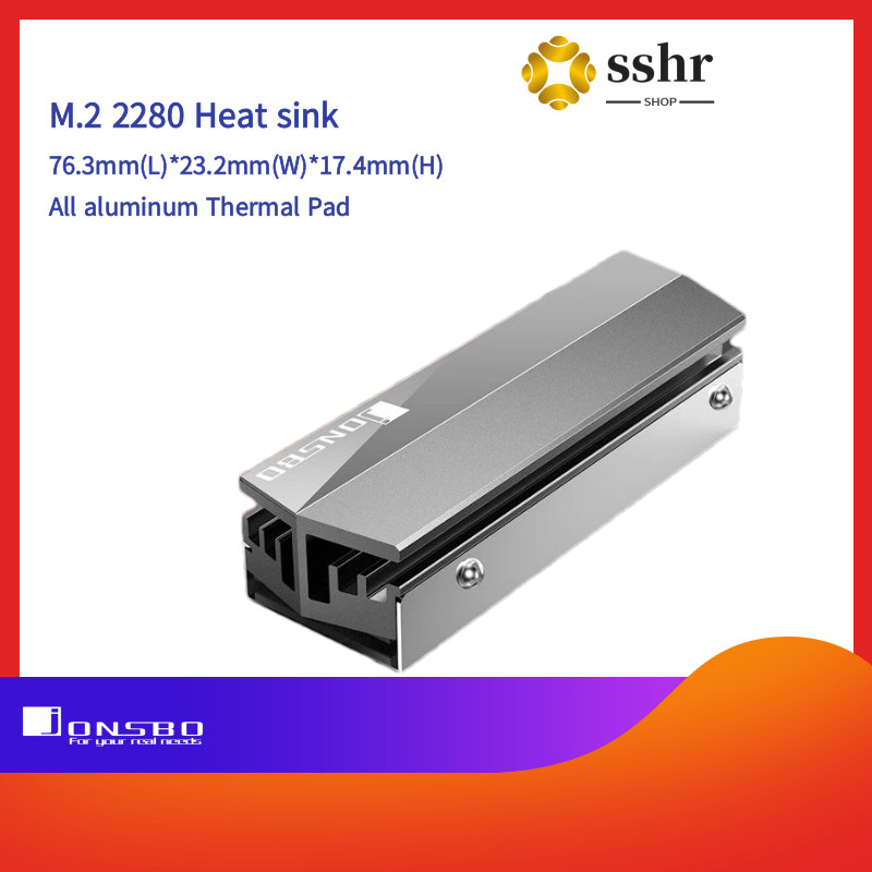 Jonsbo M.2 2280 SSD Aluminum Radiator With Thermal Pad Solid State Hard Drive Radiator | Shopee ...
