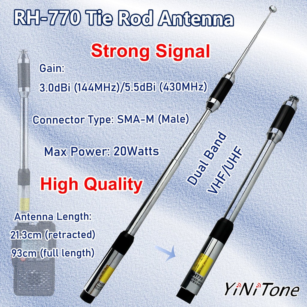Dual Band SMA-Male Antenna for YAESU BAOFENG PUXING VX-6R 5R UV3R KG-UV6D radio 144MHz/430MHz ...