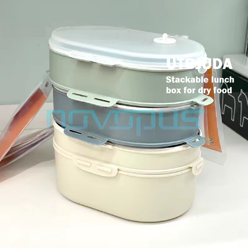 NOVO Stackable Lunch Box for Dry Food with Optional Add-On Container ...