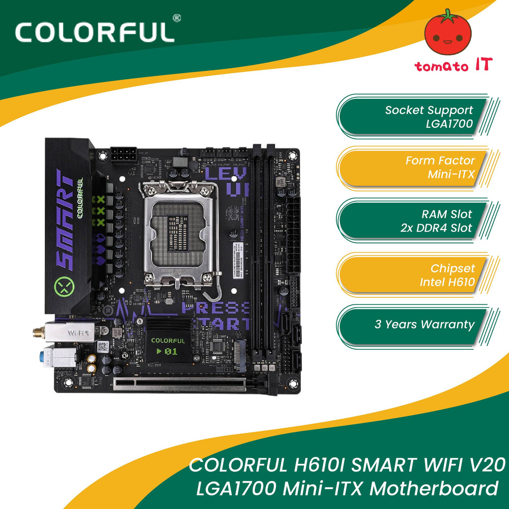 COLORFUL H610I SMART WIFI V20 LGA1700 Mini-ITX Motherboard | Shopee ...