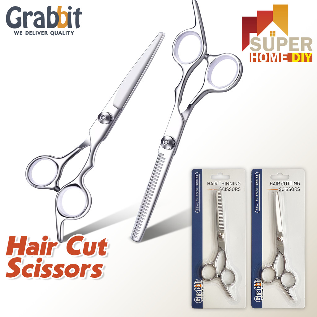 Grabbit Professional Hair Cut Scissors Stainless Steel Gunting Rambut ...