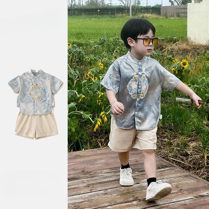 [1-10 years] boys kids Hanfu Tang suit CNY traditional cheongsam Tang ...