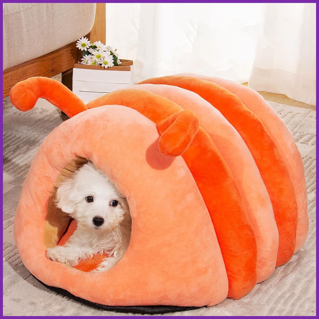 Pet Tent Cave Bed Winter Semi-Covered Pet Bed Animal Shape Warming ...