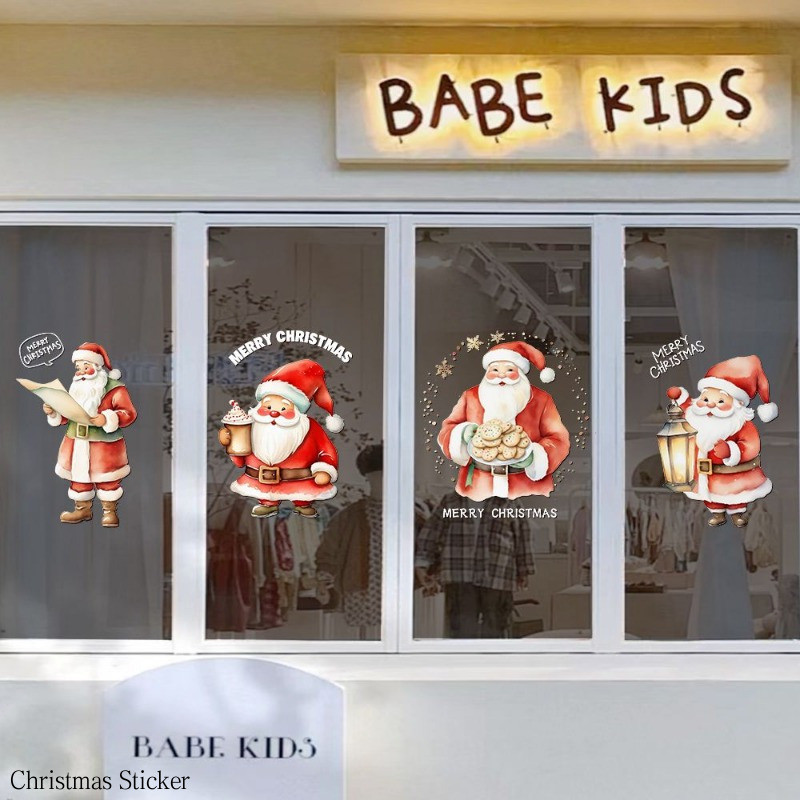 New Year Christmas Decorative Window Stickers Shop Window Festive ...