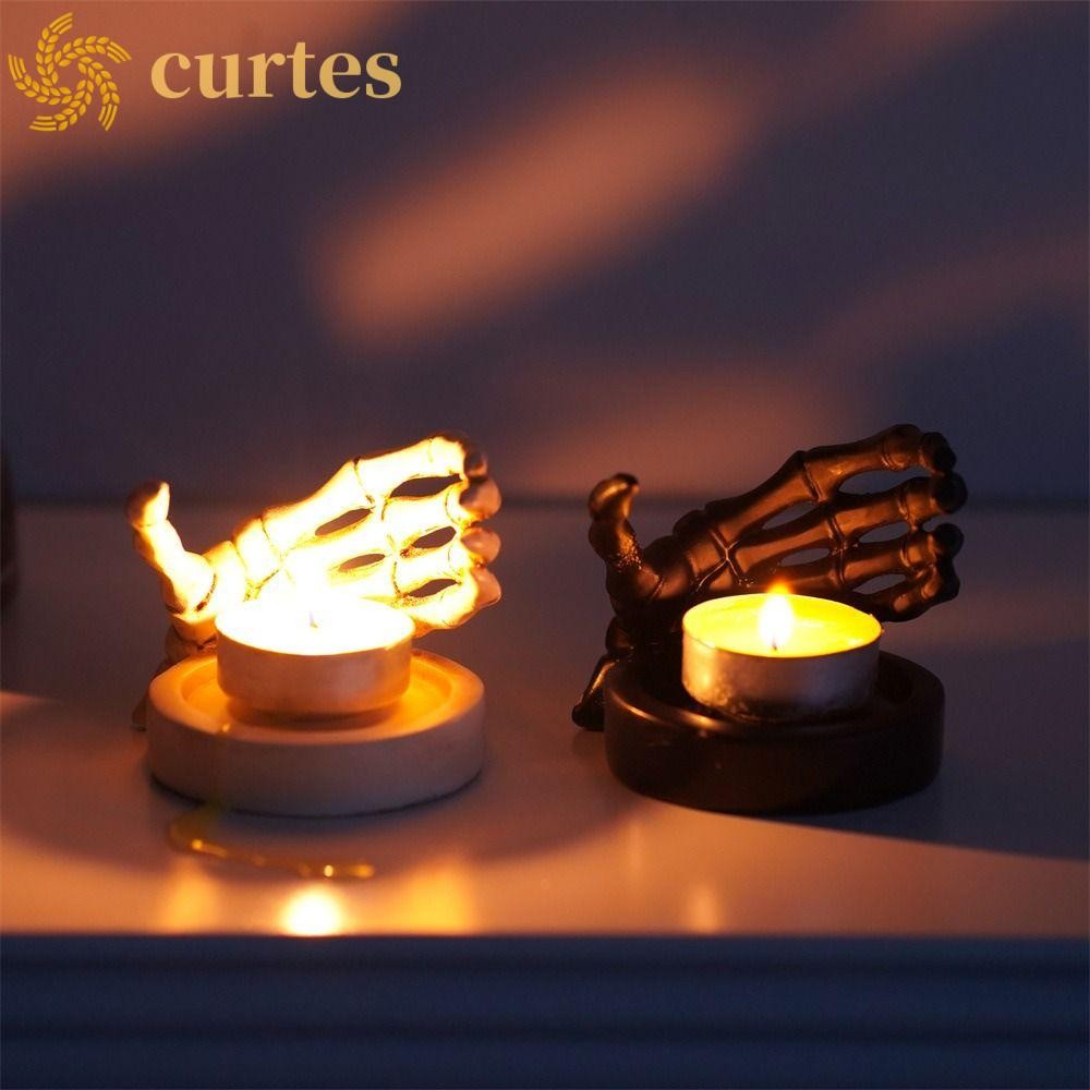 CURTES Skeleton Hand Candlestick, Resin Art Exquisite Gothic Candle ...
