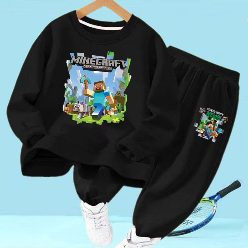 Autumn Boy Clothes Set Children Cartoon Minecraft Printing Sweatshirt ...