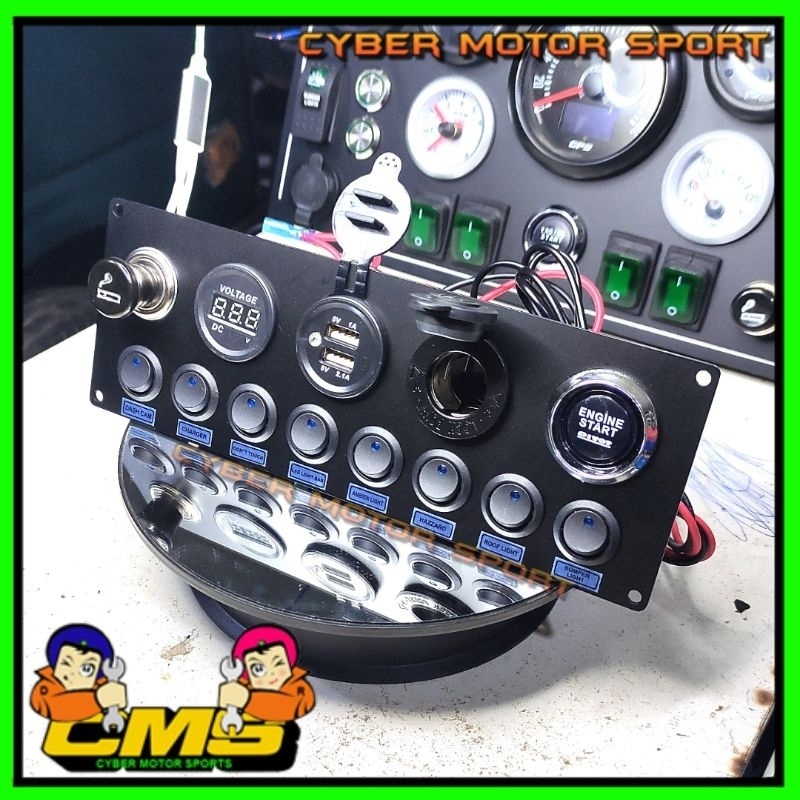 Universal Car panel Switch 12v 24v panel add on dashboard lighter DC ...