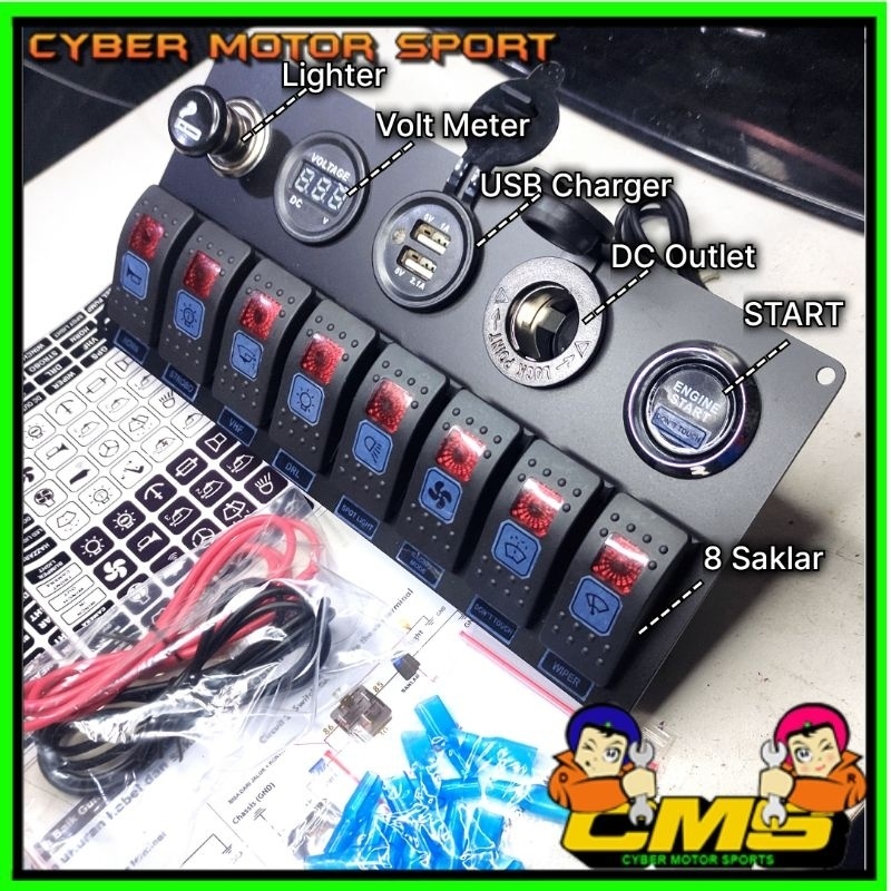 Interior Dashboard instrument universal panel Switch engine start DC ...