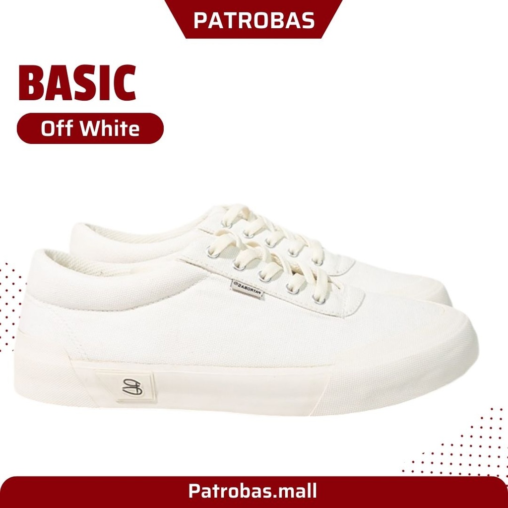 PUTIH Patrobas Basic Off White Original Plain White Men's Women's Casual Sneakers | Shopee Malaysia
