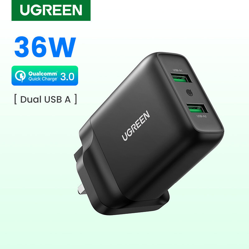 UGREEN 36W UK USB Charger Quick Charge 3.0 Type C PD Fast Charging ...