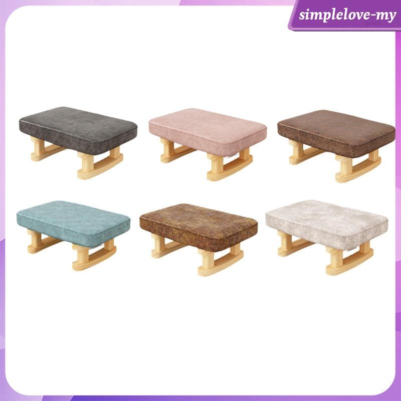 [SimpleloveMY] Footrest with Wooden Legs Padded Footstool Footrest ...