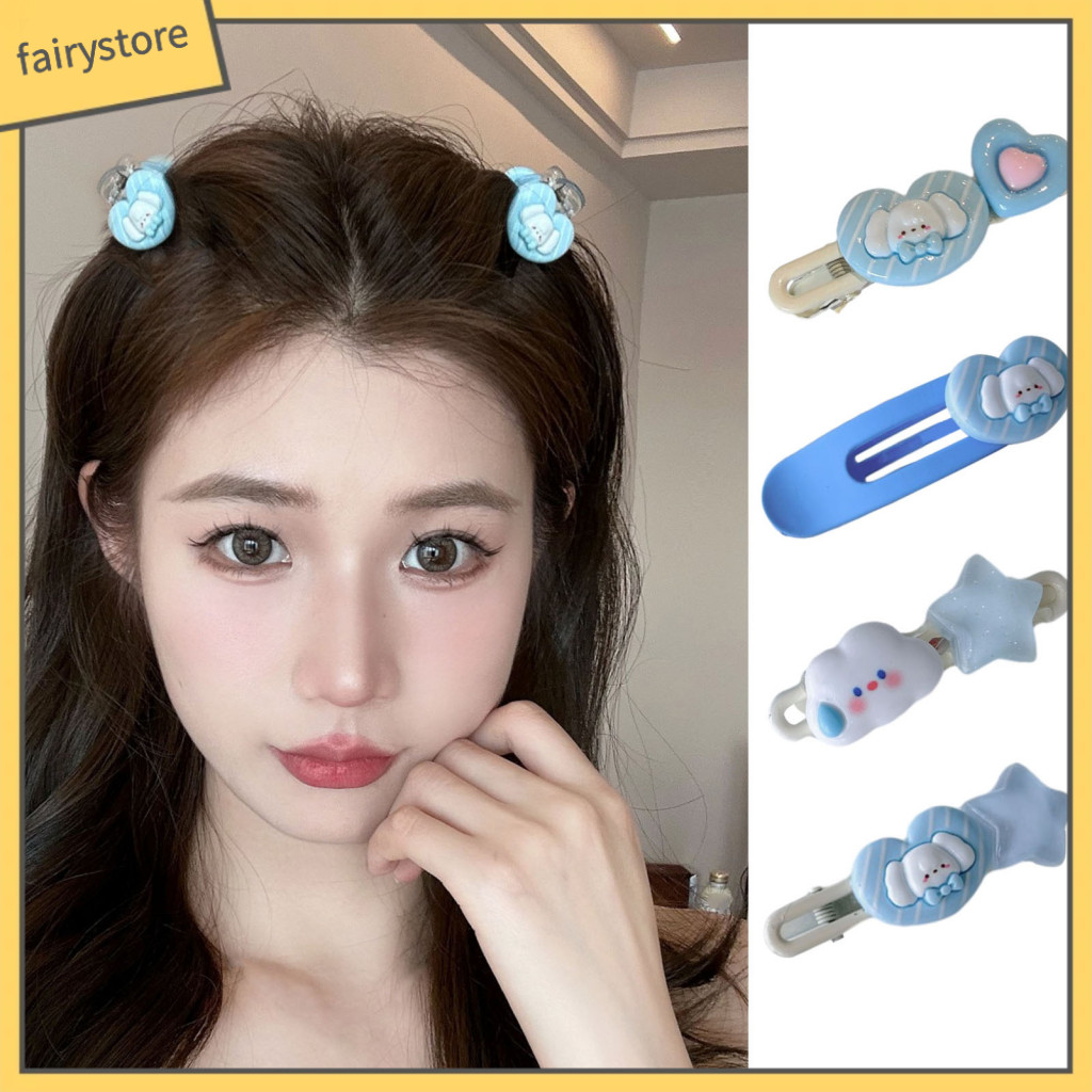 Fairystore| Cloud Star Hairpin Girl Hairpin Adorable Blue White Hair ...