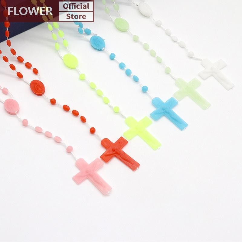FOF Luminous Catholic Christ Jesus Cross Plastic Rosary Crucifix ...