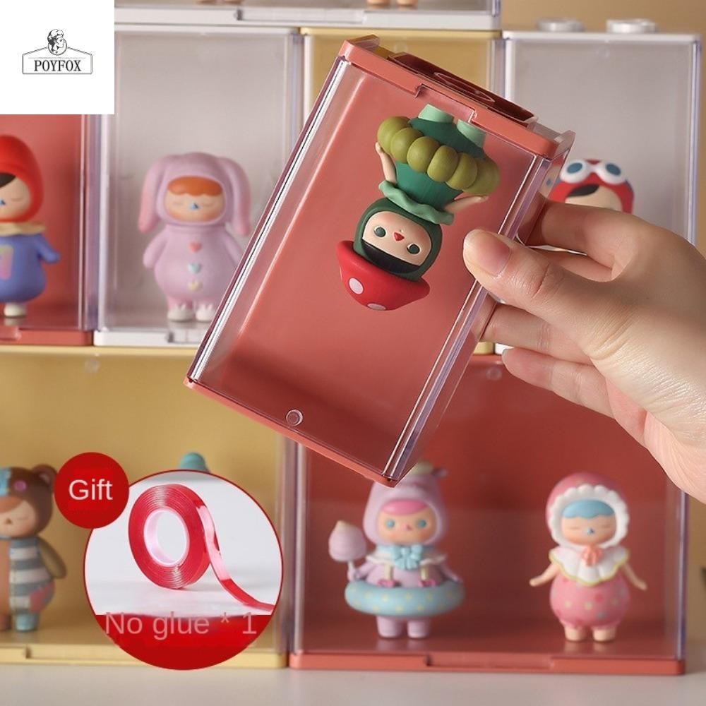 POYFOX labubu protective Labubu Display Box, Dust-Proof Single Acrylic ...