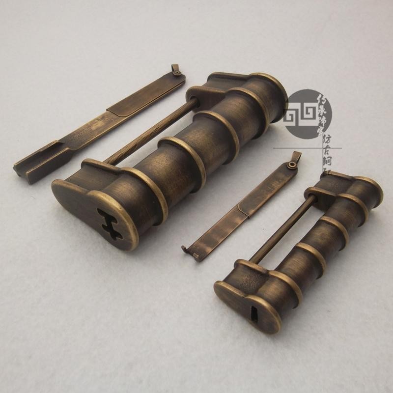 Thick Copper Lock Chinese Antique Lock Horizontal Open Pure Copper ...