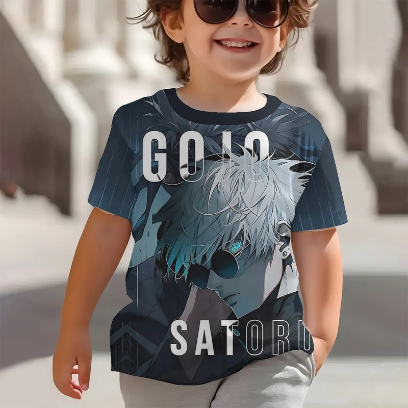 3D Printed Jujutsu Kaisen T-Shirt for Kids with Satoru Gojo Pattern ...