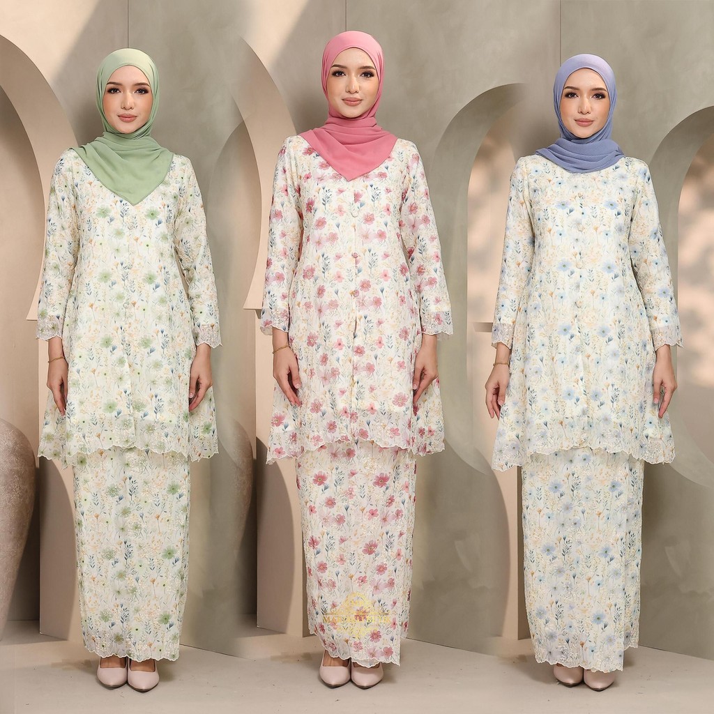 INDAH KURUNG RIAU MODEN NEW DESIGN Cotton Eyelet Kasa Rubia pastel ...