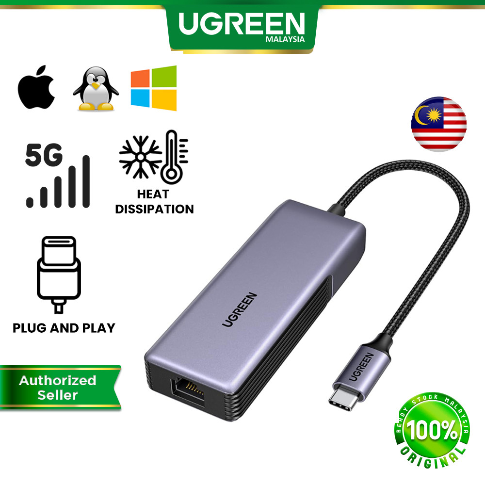 UGREEN USB C to RJ45 Ethernet Adapter 5GbE 5G 5Gbps Network LAN RTL8157 ...