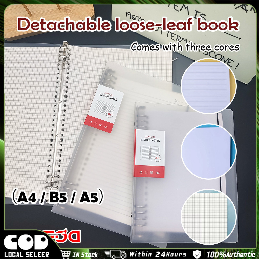 A4/A5/B5 Photocard Planner Journal Notebook PP Matte Binder Ring File ...