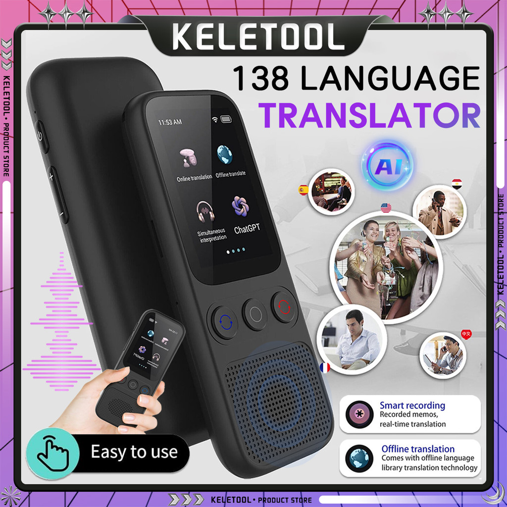 S80 Portable Language Translator Device With 138 Languages Voice ...